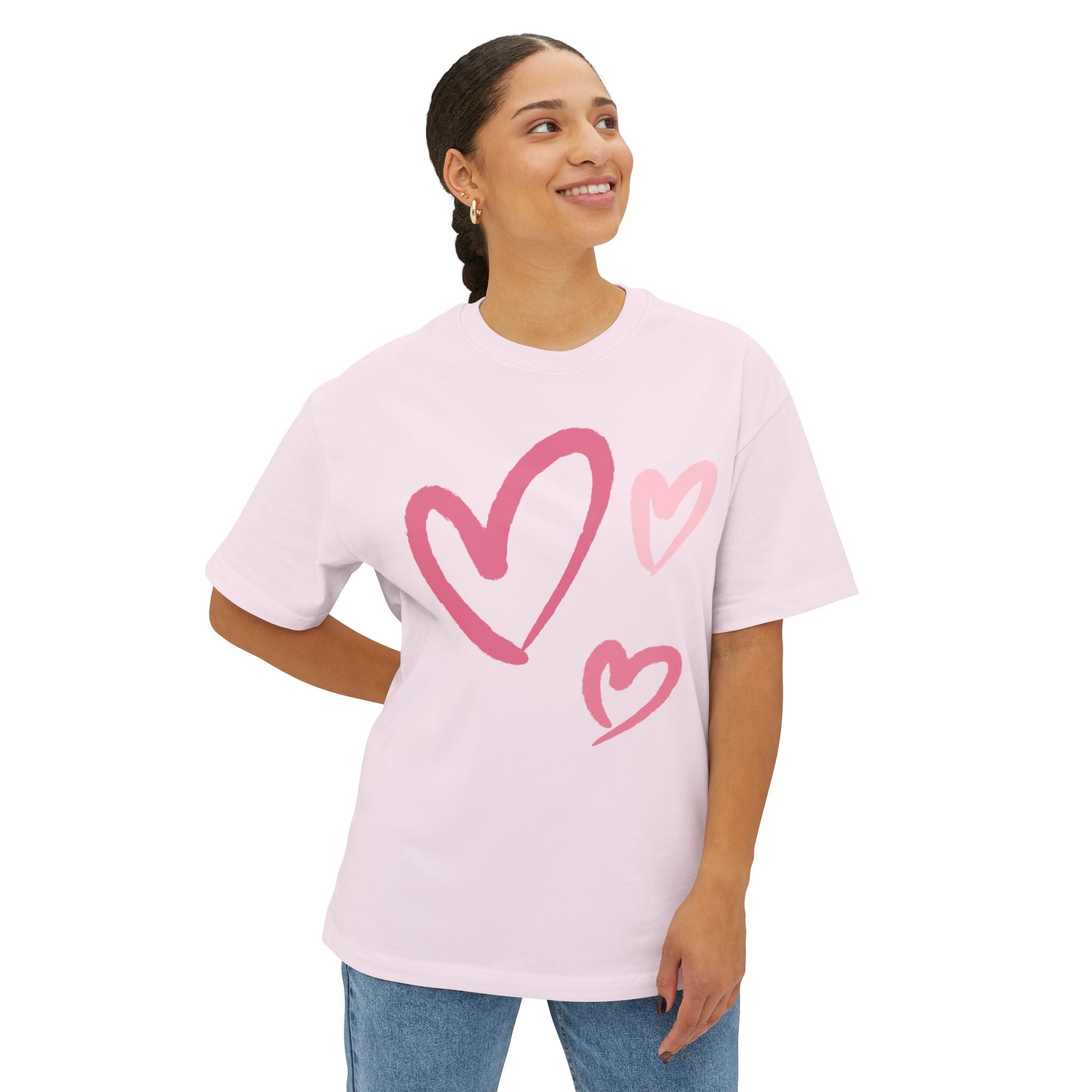 Heart Print Tee Shirt | Boxy and Comfy Fit – T&L Apparel Store