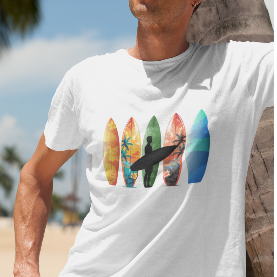 Surfboard Graphic Tee – Ride the Waves in Style – T&L Apparel Store